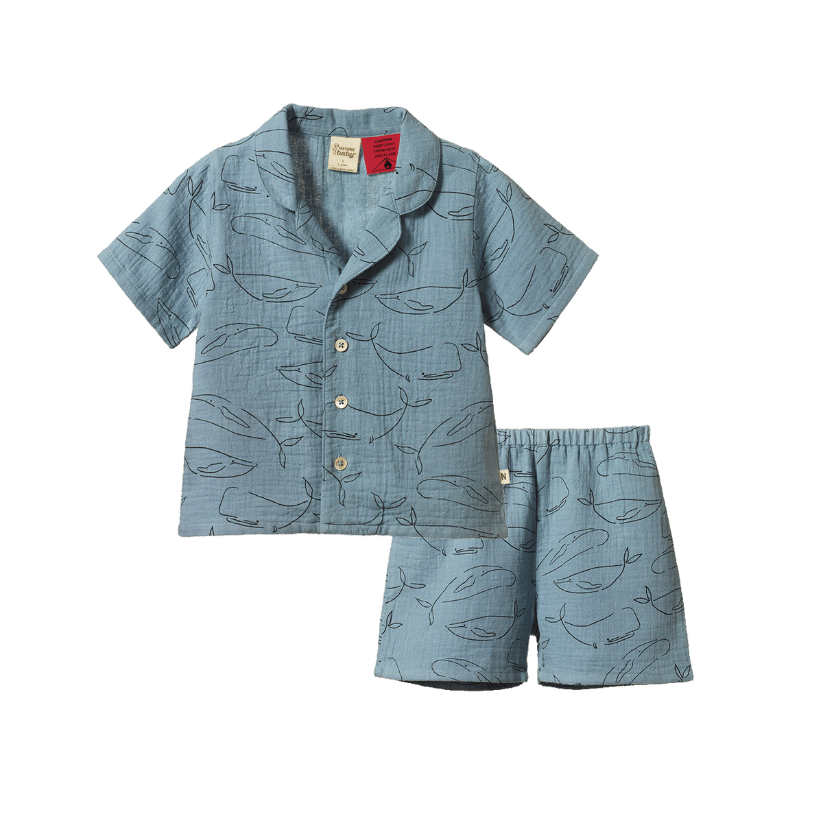Nature Baby - Seren Set Muslin - Blue Whale Print – The Country Providore